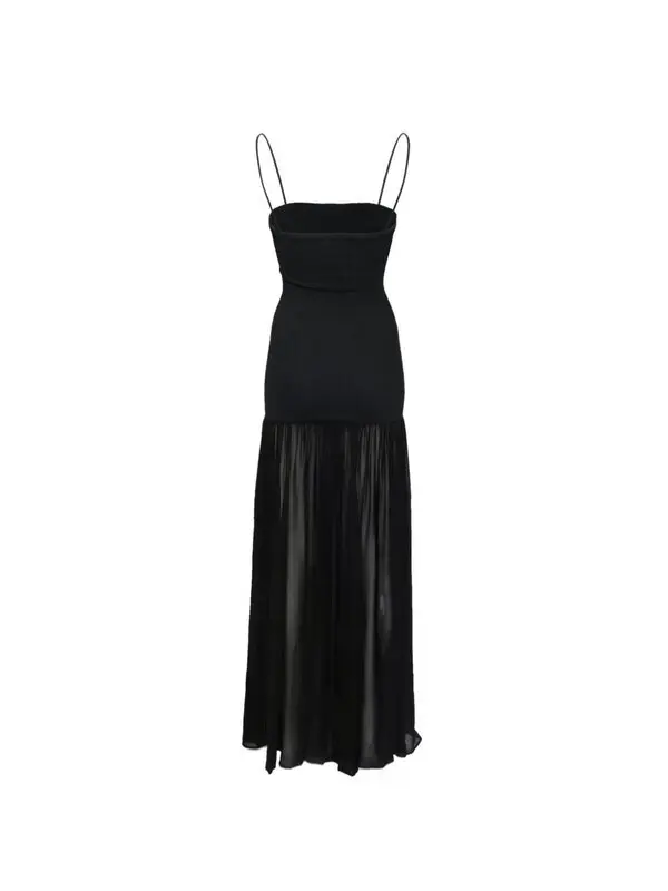 Hunza G Crinkled Finish Sheer Skirt Maxi Dress