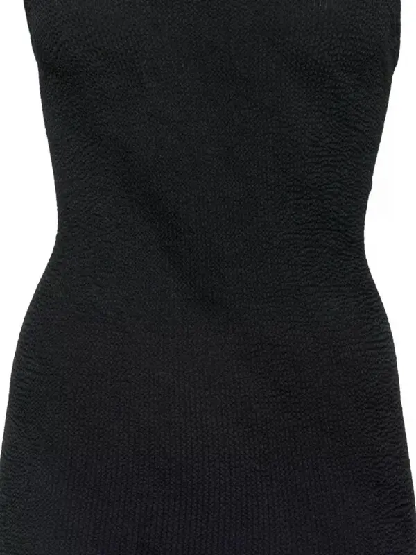 Hunza G Crinkled Finish Sheer Skirt Maxi Dress