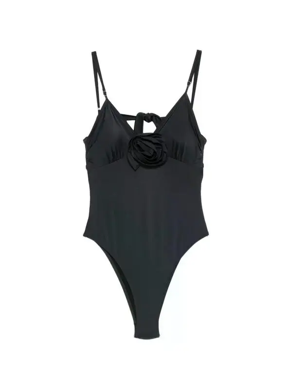 Moschino Floral Appliqué One Piece - Black