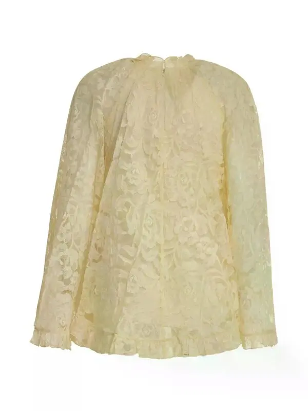 Zimmermann Carousel Ruffled Lace Blouse - Neutrals