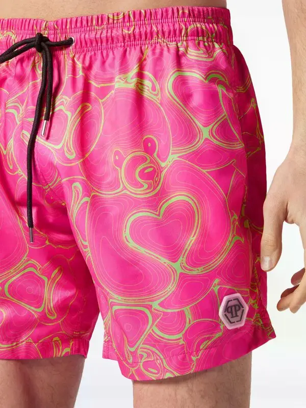 Philipp Plein Heart-print Swim Trunks