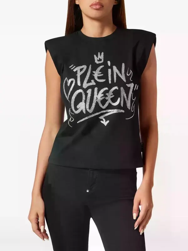 Philipp Plein Embellished Cotton Tank Top