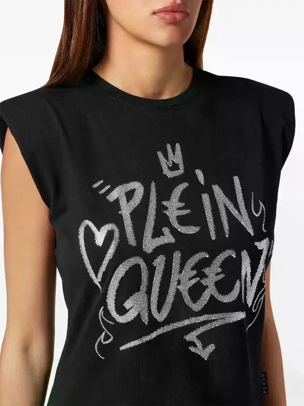 Philipp Plein Embellished Cotton Tank Top