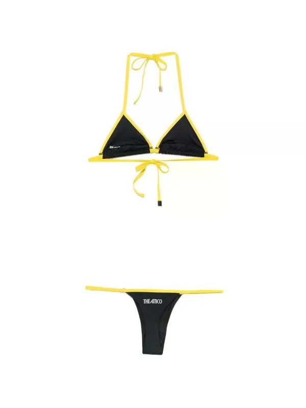 Attico Logo-print Triangle Bikini - Black