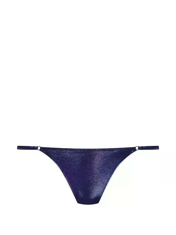 MAISON CLOSE Metallic Finish Bikini Bottoms - Blue