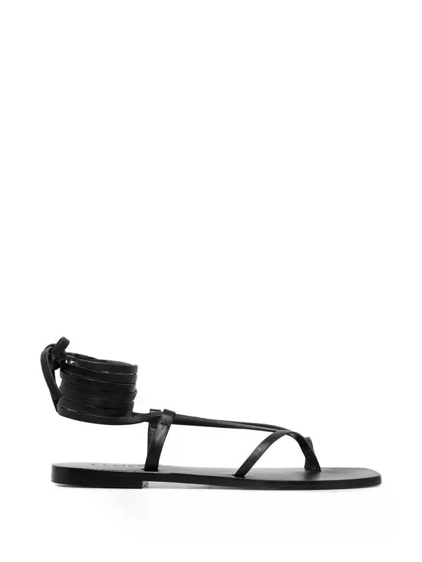 A.emery Nolan Leather Wrap Sandals - Black