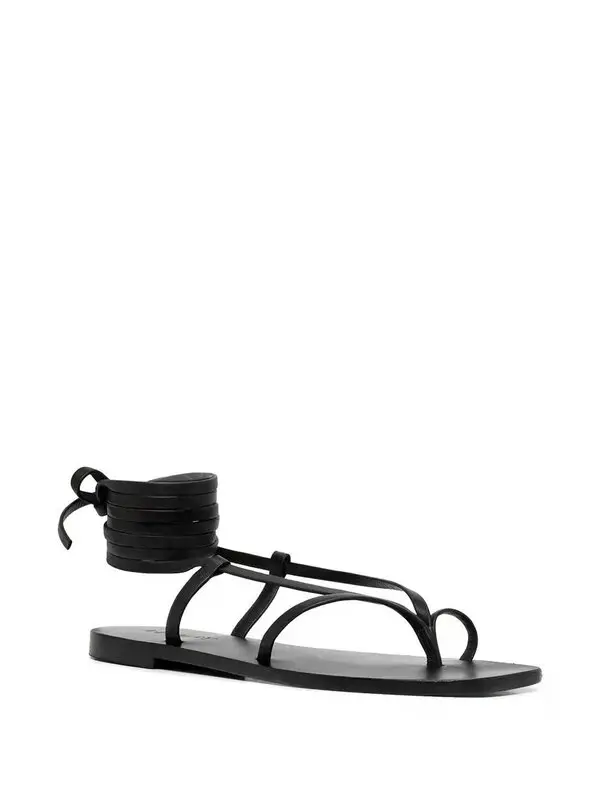A.emery Nolan Leather Wrap Sandals - Black