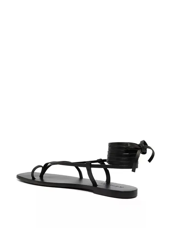 A.emery Nolan Leather Wrap Sandals - Black