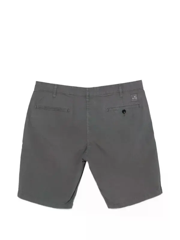Paul Smith Dark Cotton Shorts With Logo Patch - Grey
