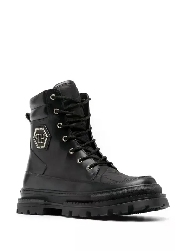 Philipp Plein Logo-plaque Leather Ankle Boots