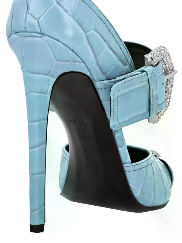 Philipp Plein Crocodile-embossed Pumps - Blue
