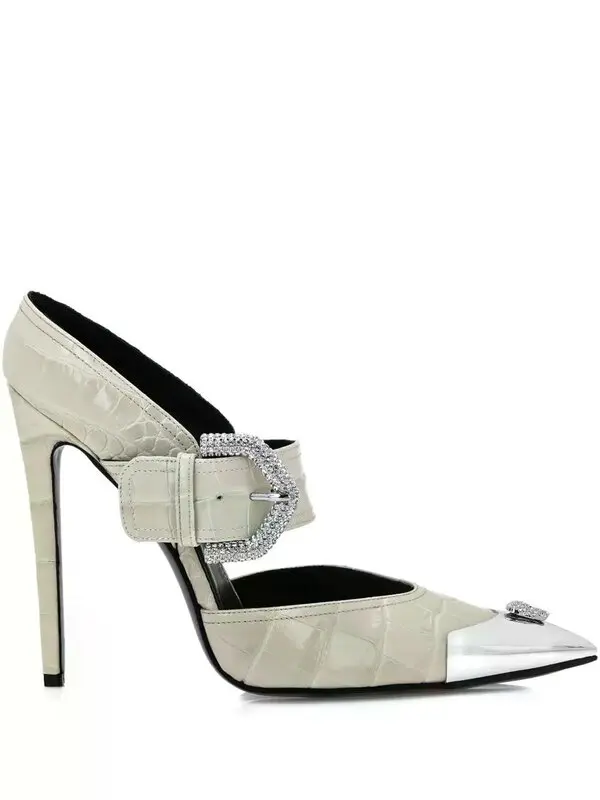 Philipp Plein Crocodile-embossed Heeled Pumps - Neutrals