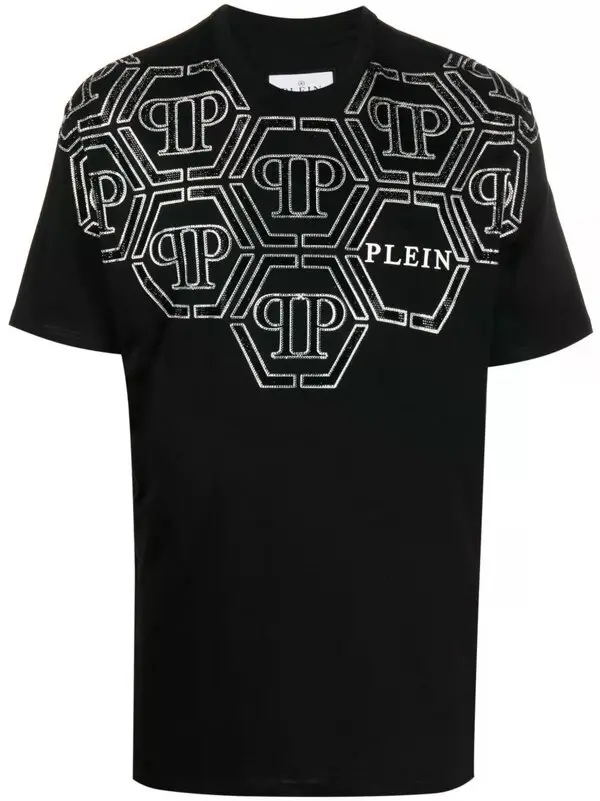 Philipp Plein Ss Hexagon Rhinestone-embellished T-shirt