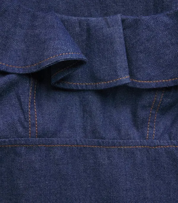Zimmermann Aster Denim Frilled Midi Dress