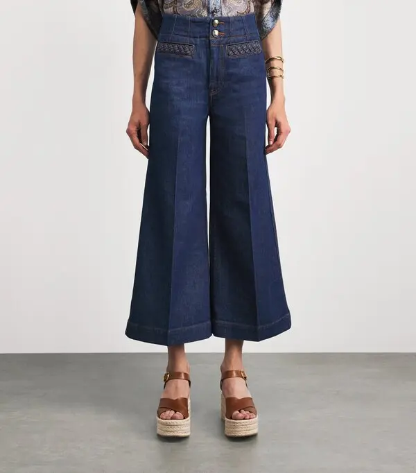Zimmermann Aster Cropped Flare Jeans