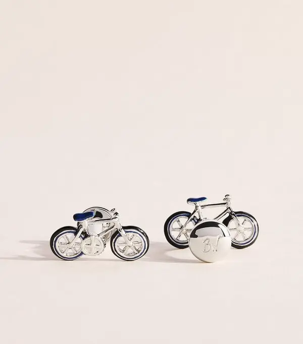BABETTE WASSERMAN LONDON Rhodium-plated Bicycle Cufflinks - Silver