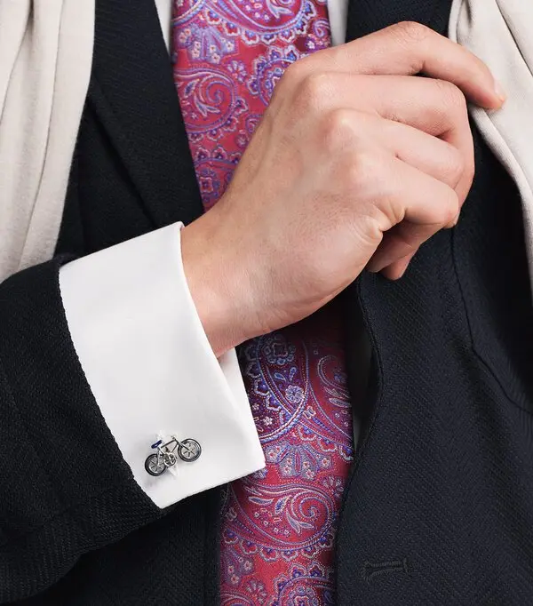 BABETTE WASSERMAN LONDON Rhodium-plated Bicycle Cufflinks