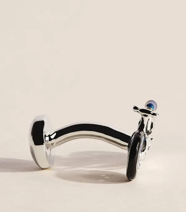 BABETTE WASSERMAN LONDON Rhodium-plated Bicycle Cufflinks