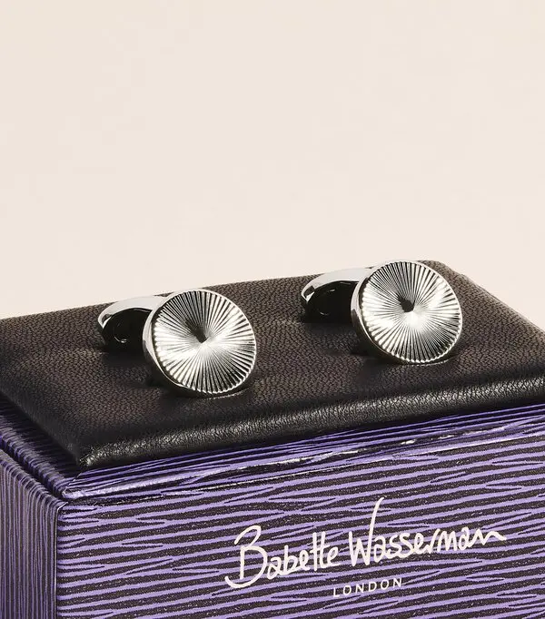 BABETTE WASSERMAN LONDON Rhodium-plated Gatsby Wheel Cufflinks
