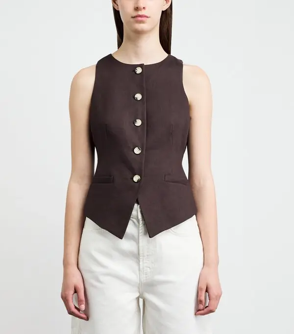 Veronica Beard Hartwell Waistcoat - Brown
