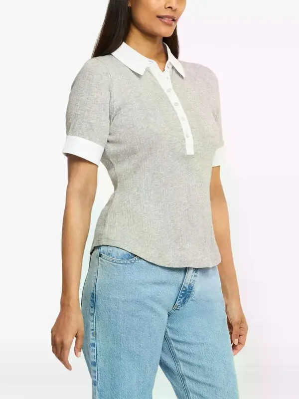 Cinq À Sept Ribbed Knit Polo Top