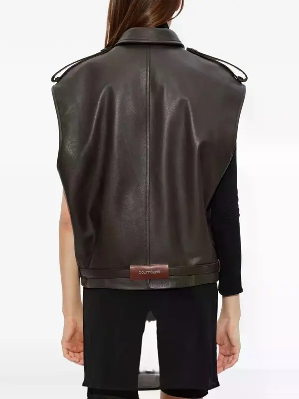 COURREGES Front-zip Belted Gilet