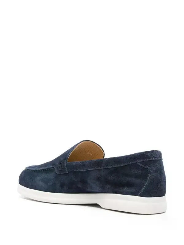 DOUCAL'S Almond Toe Suede Loafers - Blue