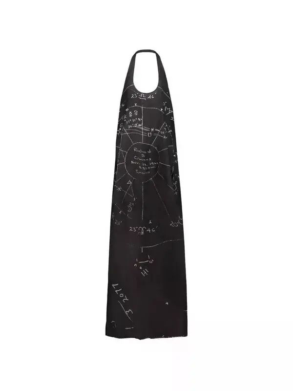 Rick Owens Graphic-print Halterneck Dress - Black