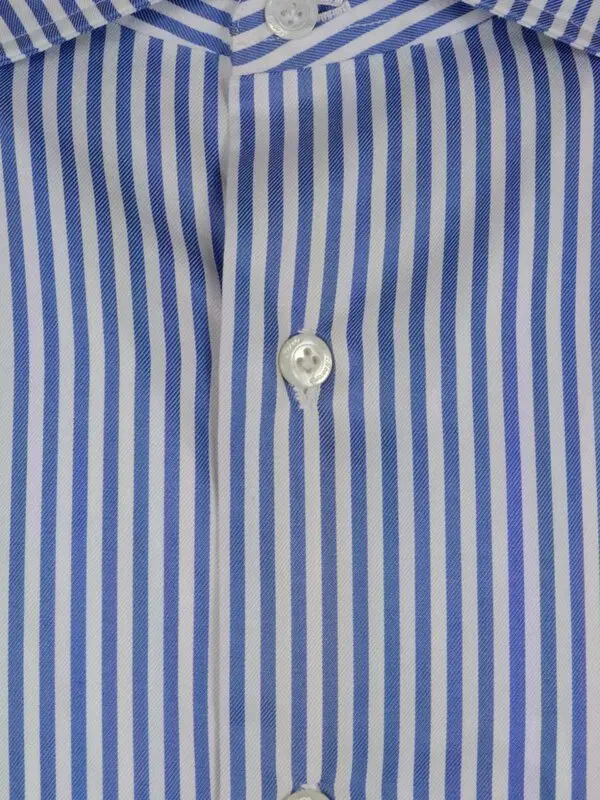 FINAMORE 1925 Striped Long-sleeve Shirt - Blue