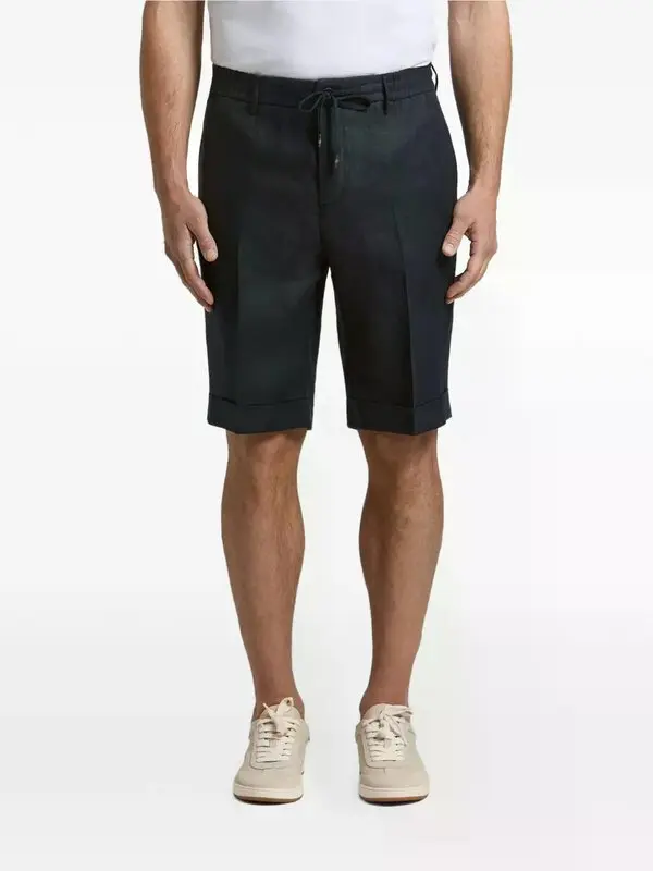 Peserico Drawstring Shorts With Turned-up Hem - Blue