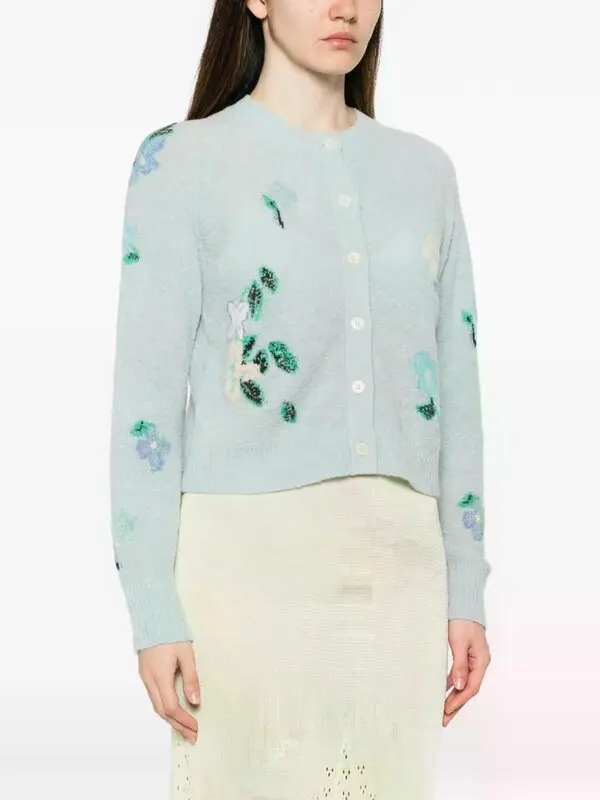 Bernadette Clemence Intarsia-knit Cardigan - Blue