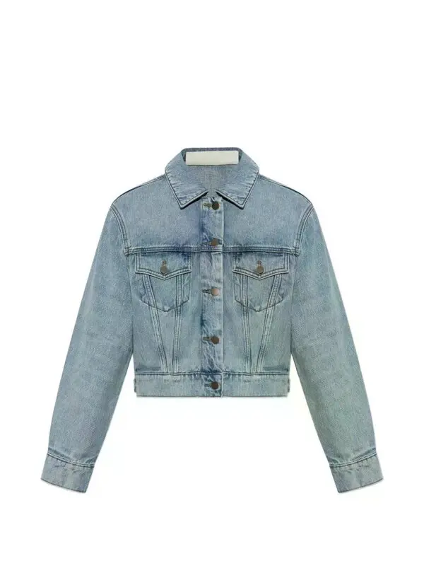 Fear Of God Cropped Acid Wash Denim Jacket - Blue