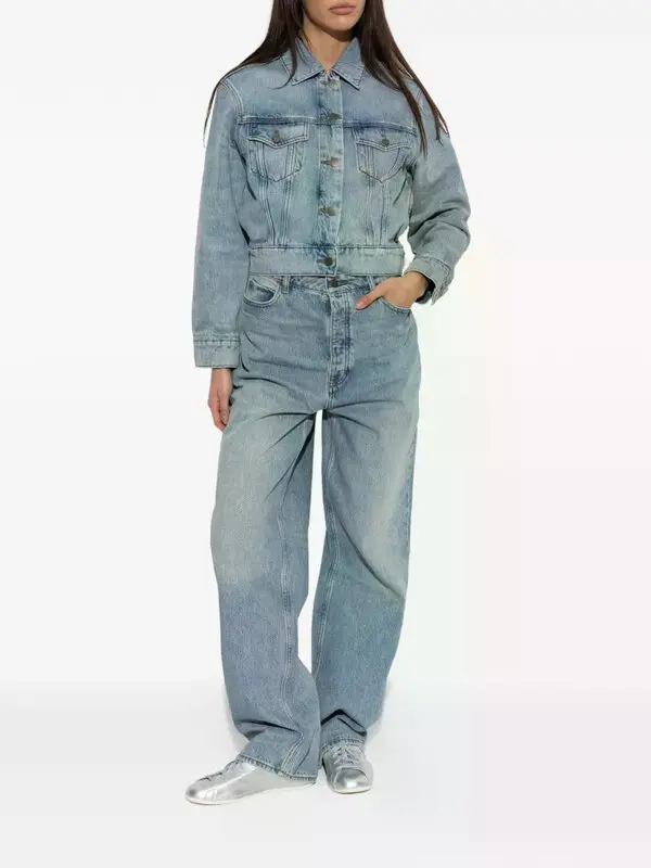 Fear Of God Cropped Acid Wash Denim Jacket