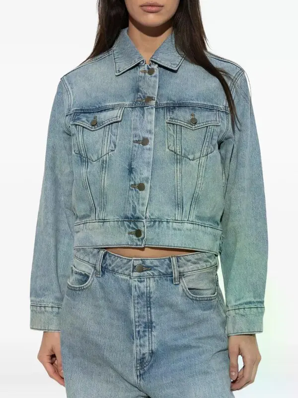 Fear Of God Cropped Acid Wash Denim Jacket