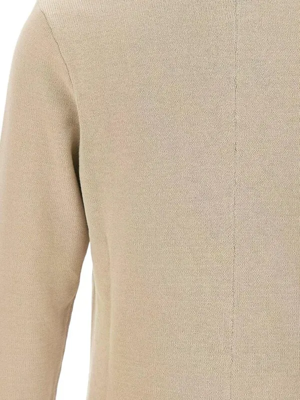 Eleventy Ribbed High-collar Cardigan - Neutrals