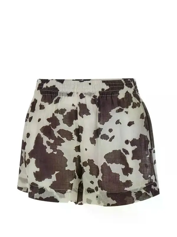 MC2 SAINT BARTH Meave Animal Print Shorts - Neutrals