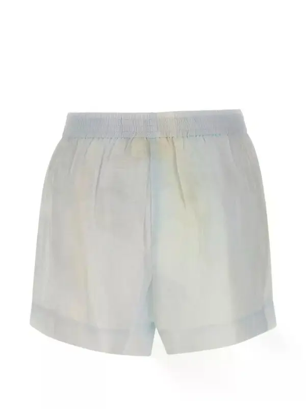 MC2 SAINT BARTH Ramie Shorts With St. Tropez Print