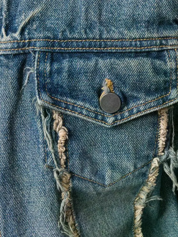 424 Denim Jacket With Frayed Detail