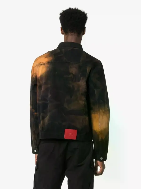 424 Logo Embroidered Ombre Effect Denim Jacket