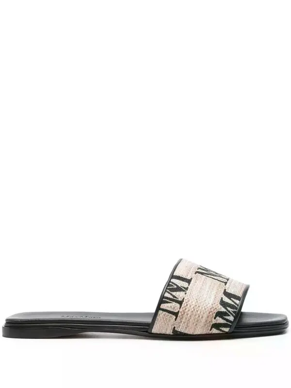 Max Mara Logo Jacquard Sandals - Neutrals