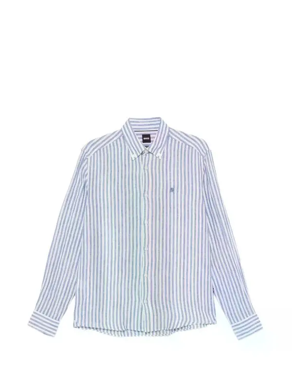 BOSS Vertical-stripe Linen Shirt