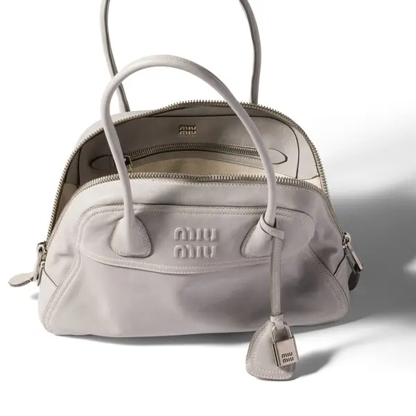 Miu Miu Vivant Nappa Leather Bag - Granite Gray