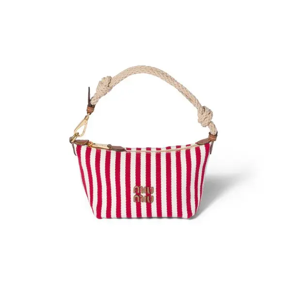 Miu Miu Spirit Cotton And Leather Pouch