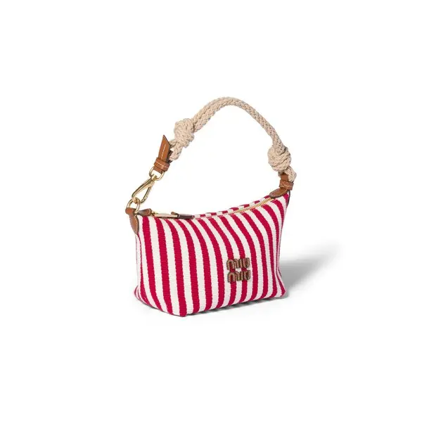 Miu Miu Spirit Cotton And Leather Pouch