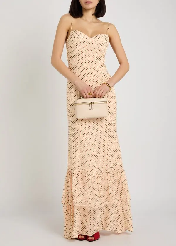 REFORMATION Fallon Polka Dot Chiffon Maxi Dress - Red
