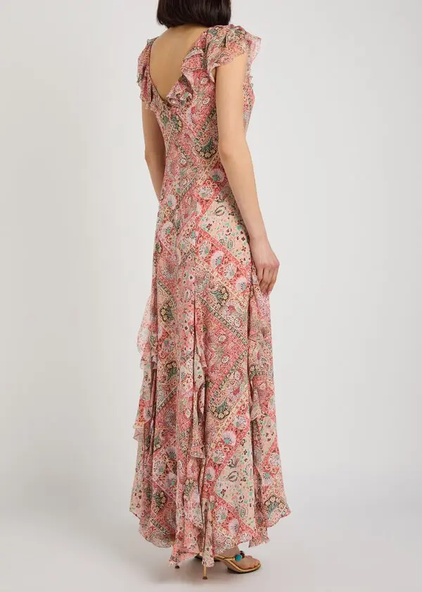 Rixo Ambika Printed Silk-chiffon Maxi Dress - Multicoloured