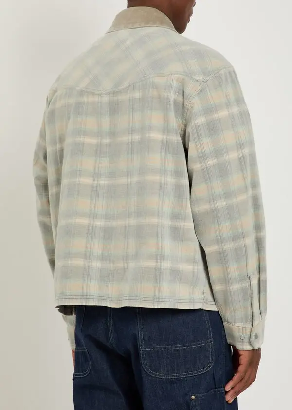 REPRESENT Checked Corduroy-collar Flannel Overshirt
