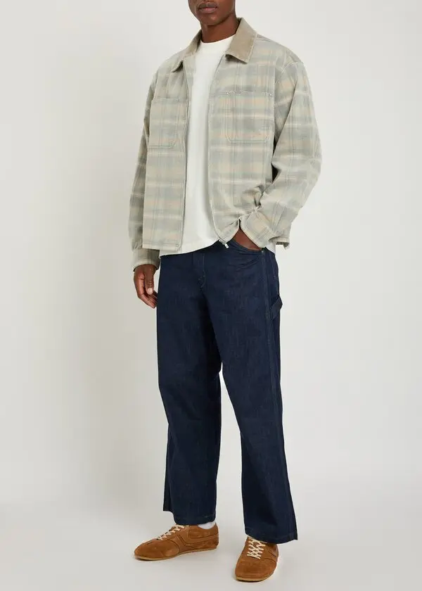 REPRESENT Checked Corduroy-collar Flannel Overshirt