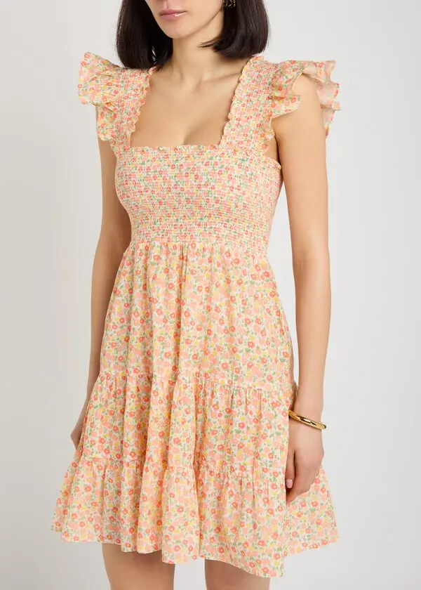 Rixo Sidney Floral Print Cotton Mini Dress - Multicoloured