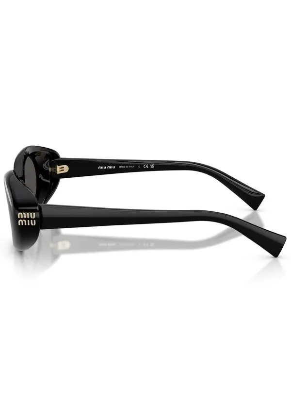 Miu Miu Oval Frame Sunglasses - Black